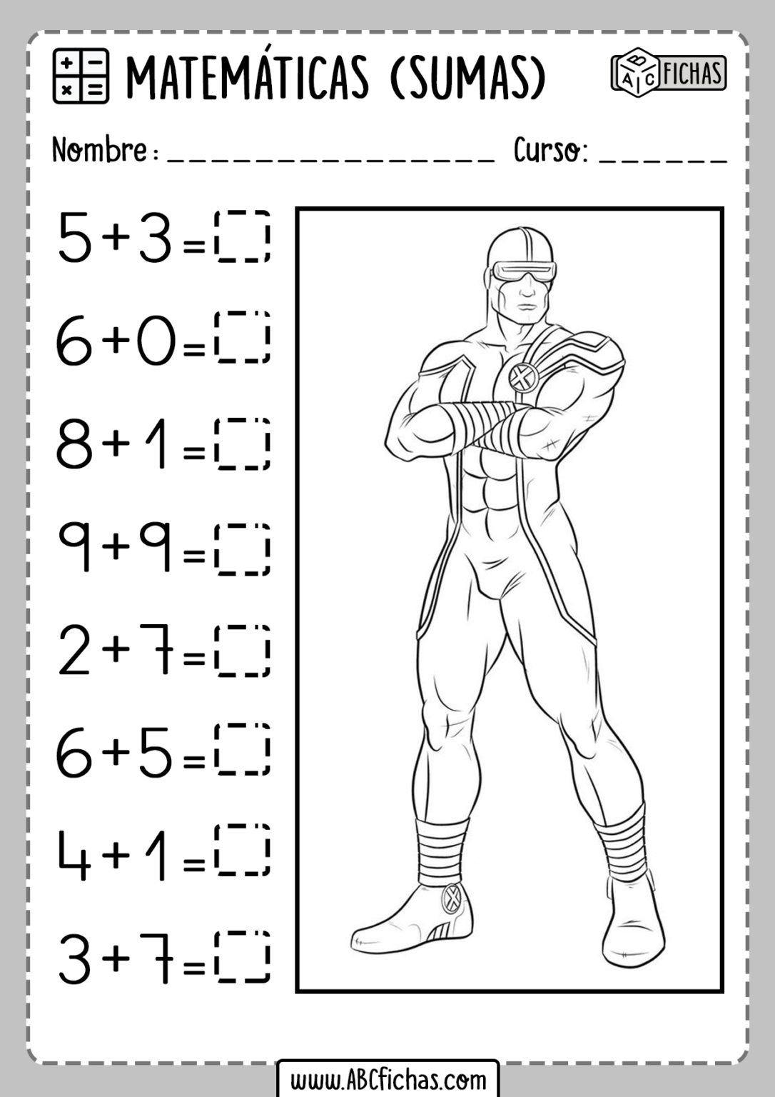Fichas para Aprender a sumar y colorear - ABC Fichas Fichas para Aprender a sumar y colorear - ABC Fichas