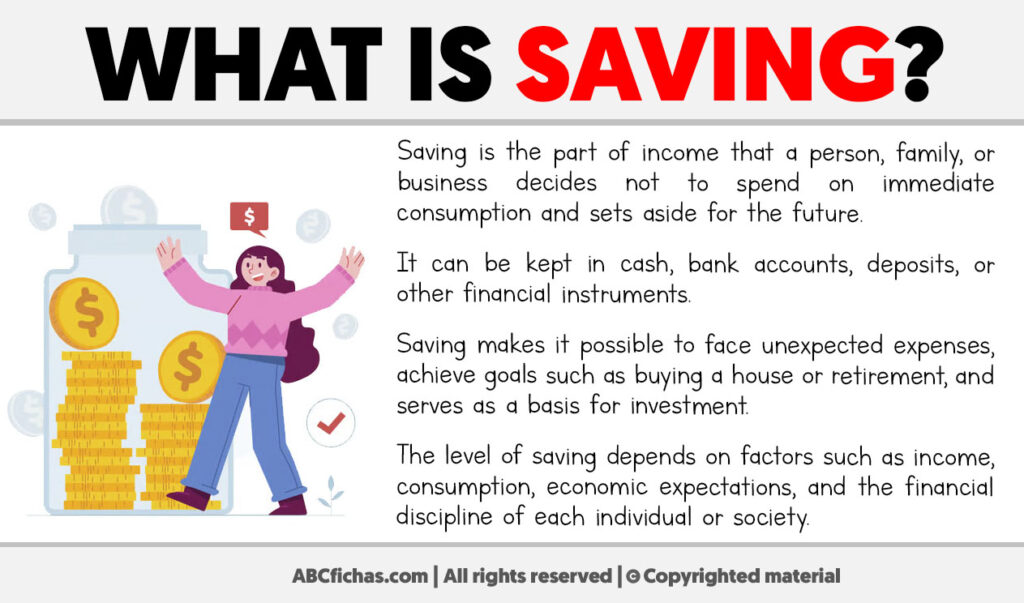 What is Saving | Definition of Saving