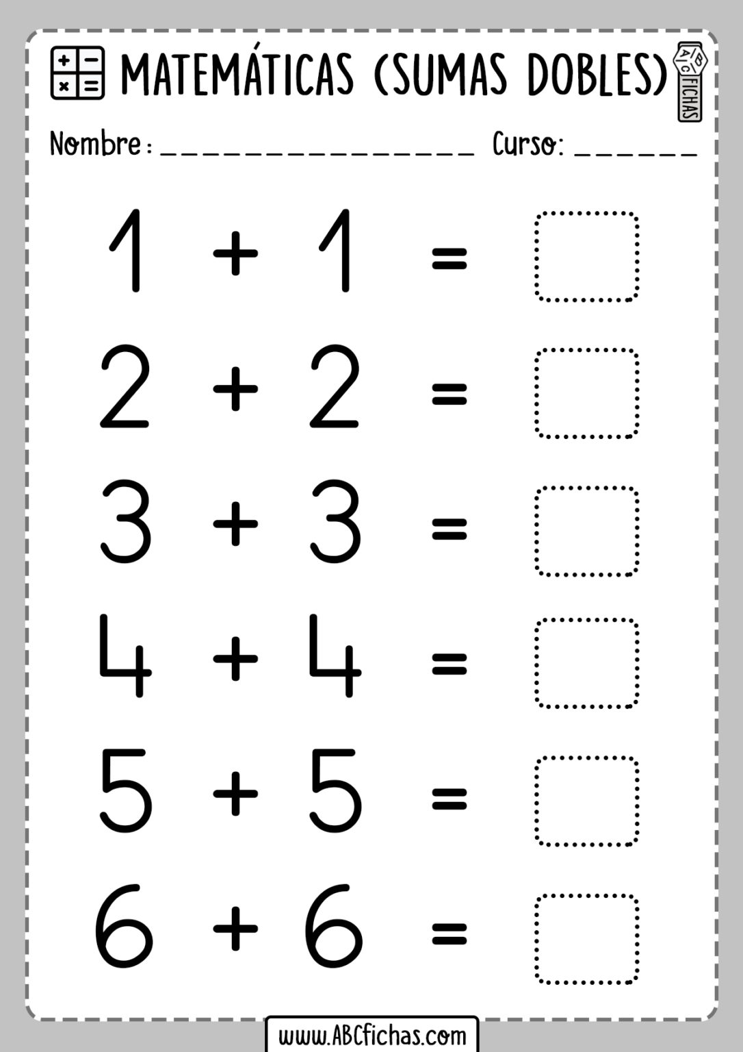 Fichas de Sumas Dobles - ABC Fichas