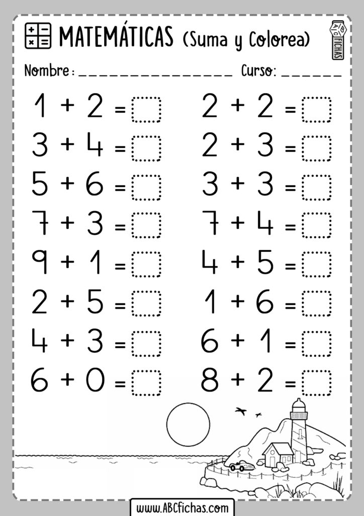Sumas de 2 digitos - ABC Fichas