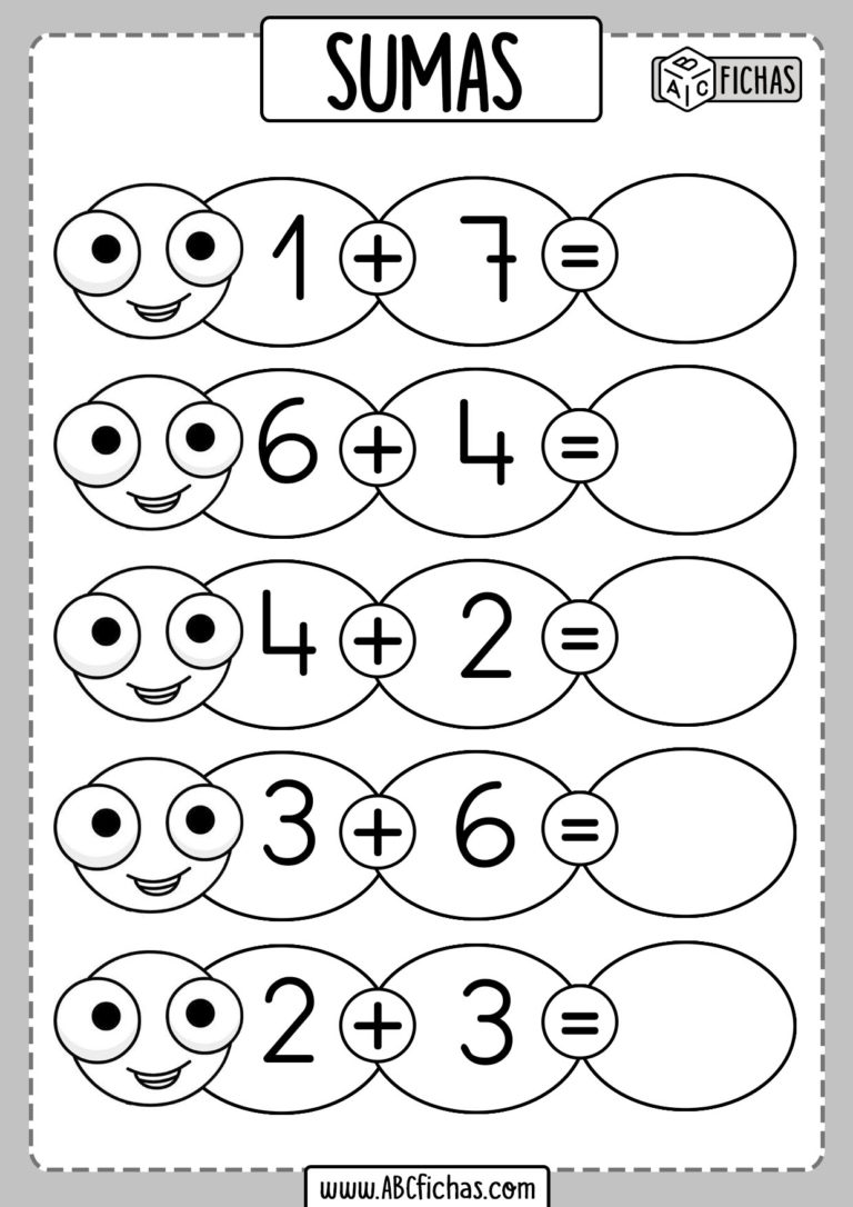Sumas para Primer Grado - ABC Fichas