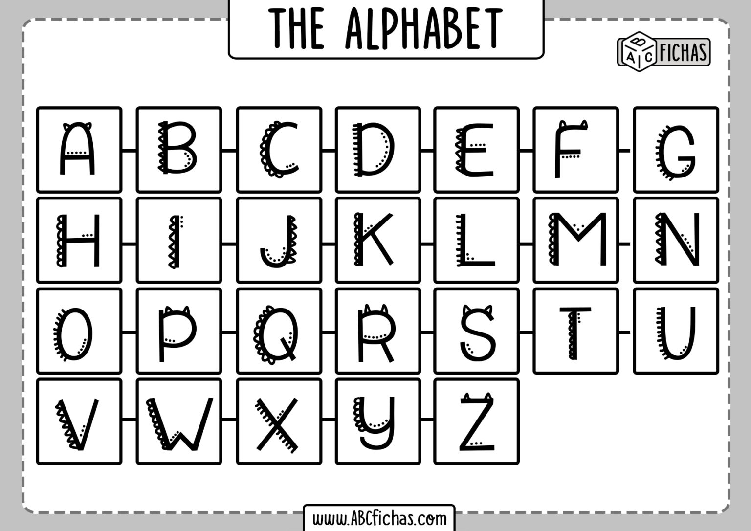 Learning Alphabet ESL - ABC Fichas