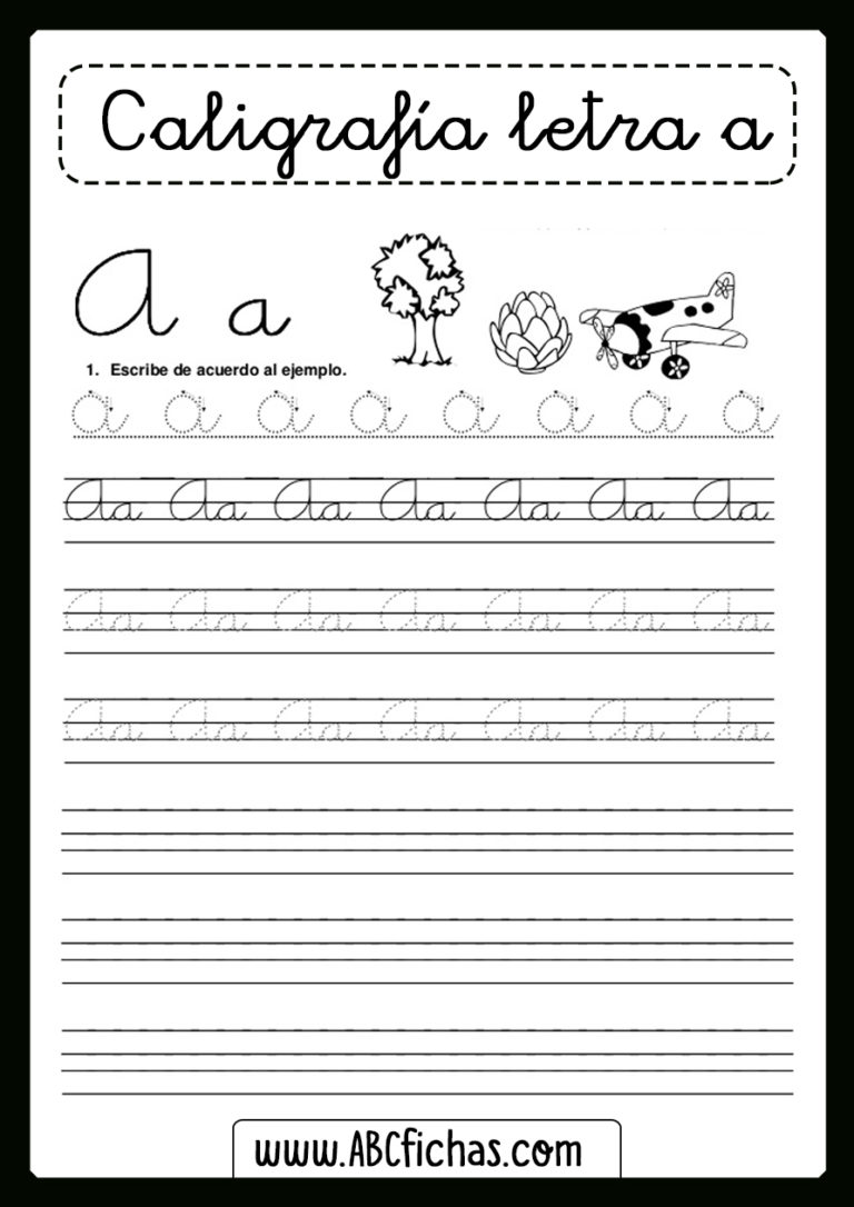 Caligrafia de la letra a - ABC Fichas