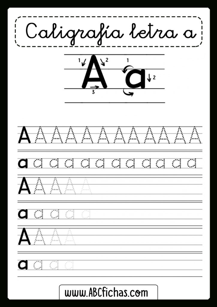 Trazar la letra a fichas - ABC Fichas