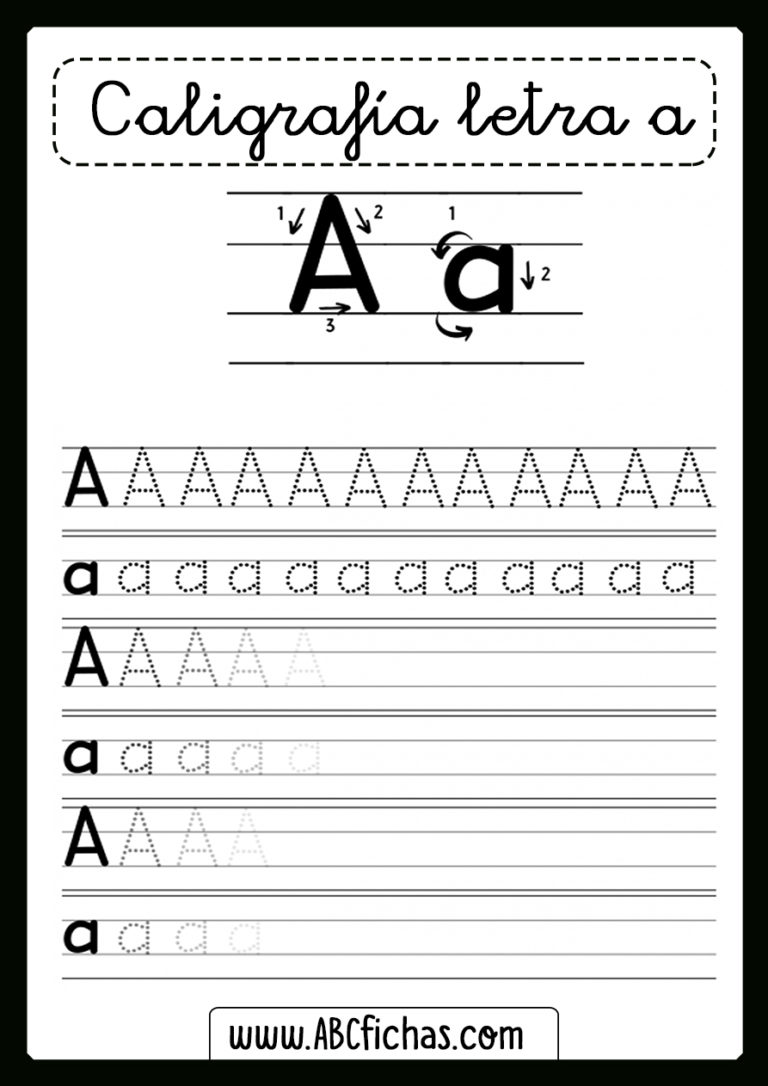 Trazar la letra a fichas - ABC Fichas