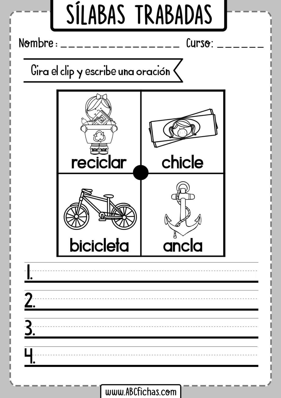 Ejercicios cla cle cli clo clu - ABC Fichas