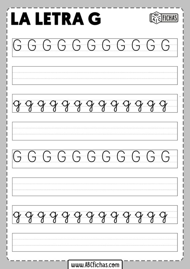 Caligrafia Con La Letra G Y Las Vocales Fichas De Caligrafia Images