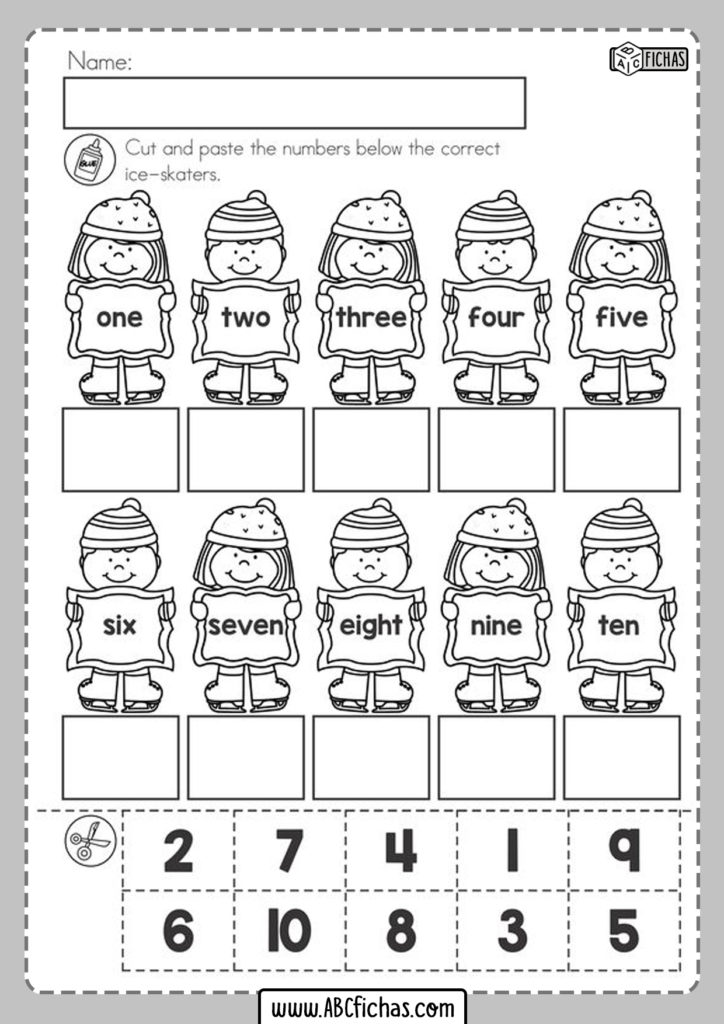 Ficha de los numeros en ingles para niños - ABC Fichas Ficha de los numeros en ingles para niños - ABC Fichas