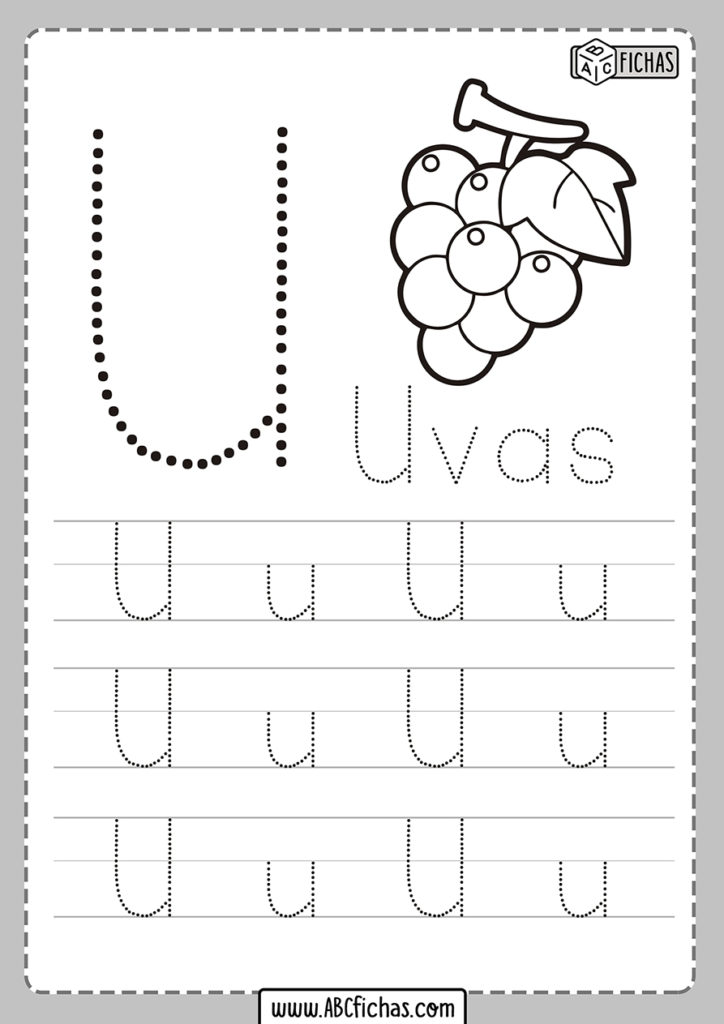 Ficha de la letra u - ABC Fichas