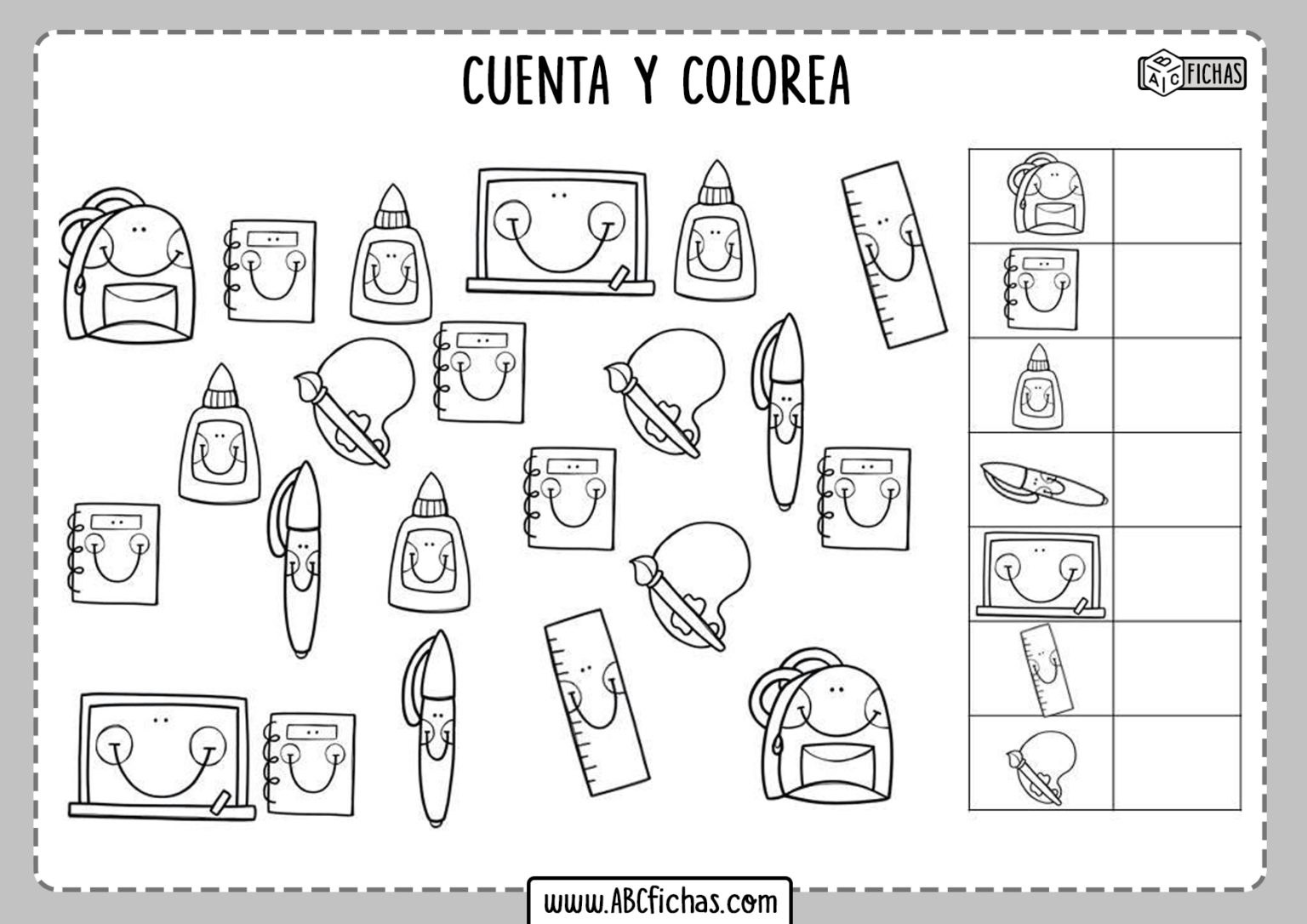 Fichas de Conteo | Aprender a contar y colorear | PARA IMPRIMIR