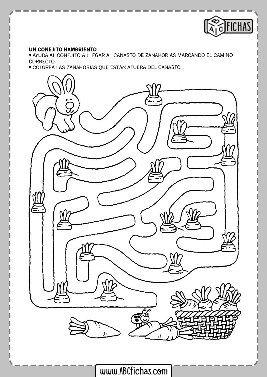 Fichas de seguir el camino para niños - ABC Fichas