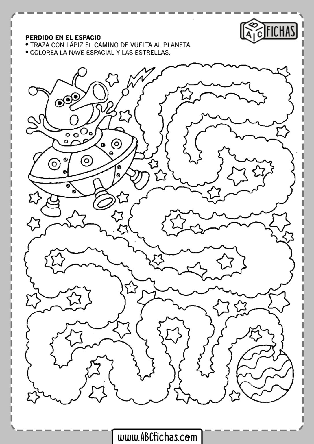 Fichas de trazar con el lapiz para niños - ABC Fichas