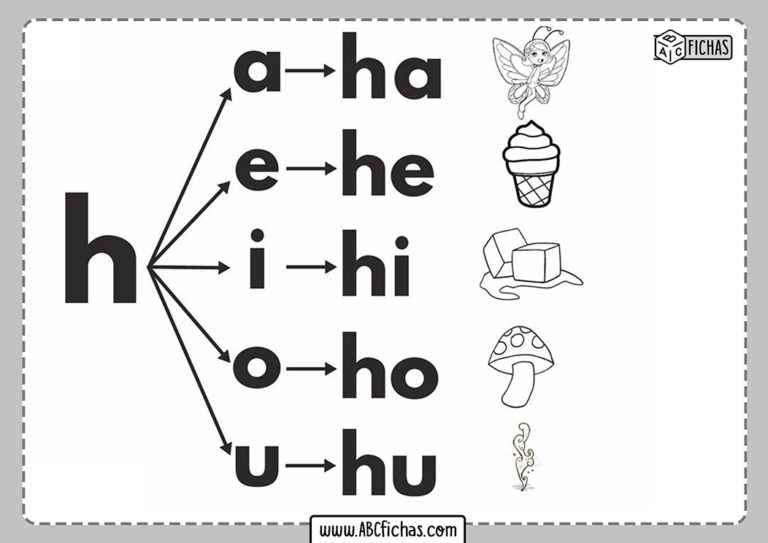 Letra h silabas con h - ABC Fichas