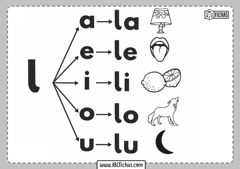 Letra l silabas con l - ABC Fichas