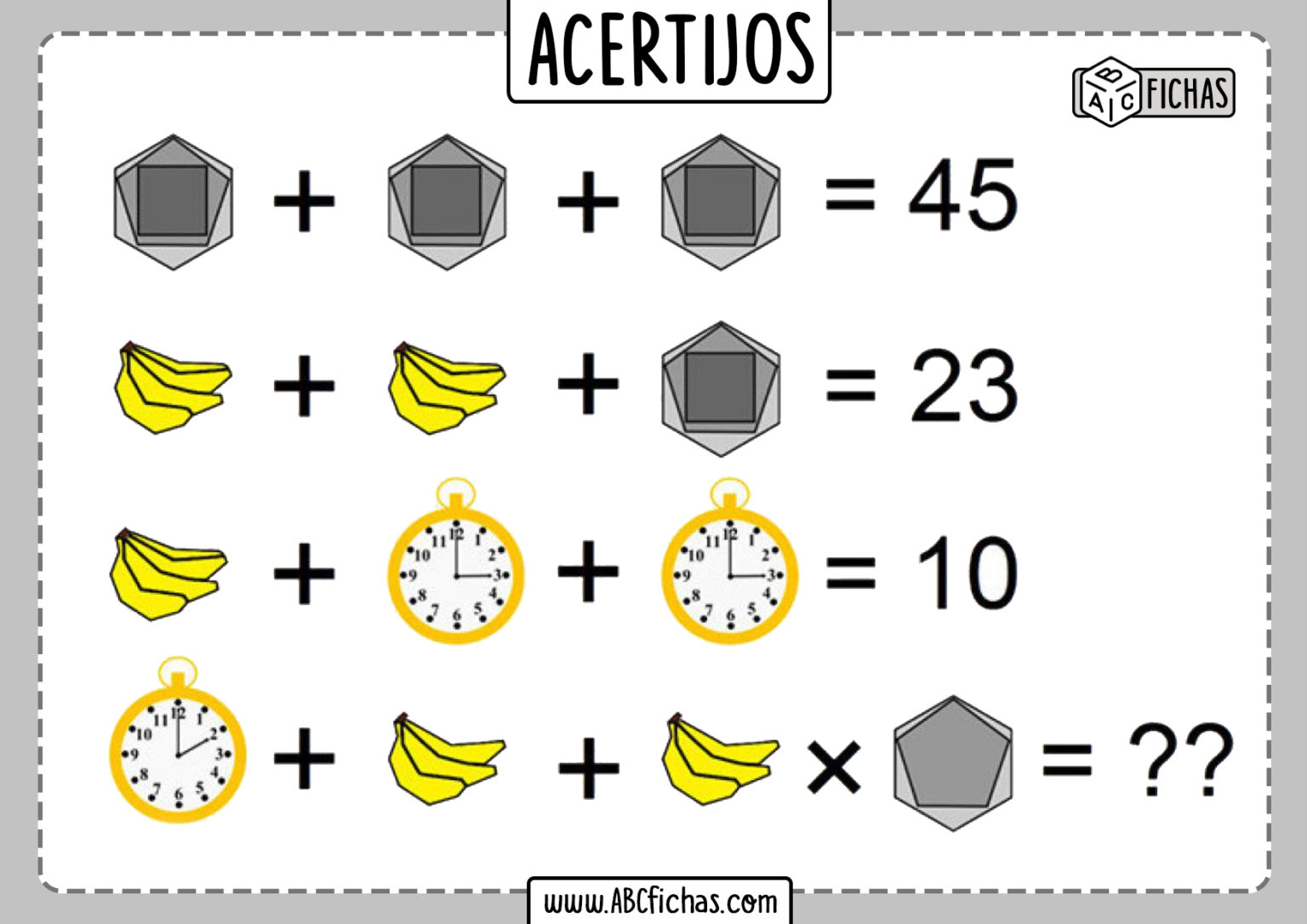 Acertijos Matemáticos Fáciles Para Niños | PARA IMPRIMIR