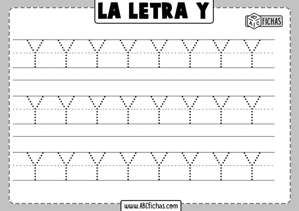 Aprender a escribir la letra y - ABC Fichas