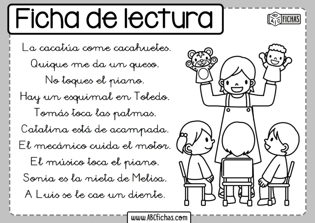 Ficha de lectura letra c - ABC Fichas