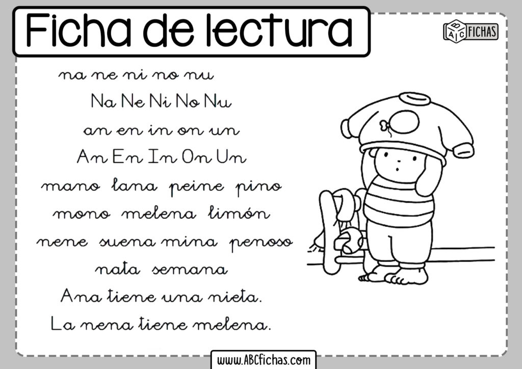 Ficha de lectura letra n - ABC Fichas