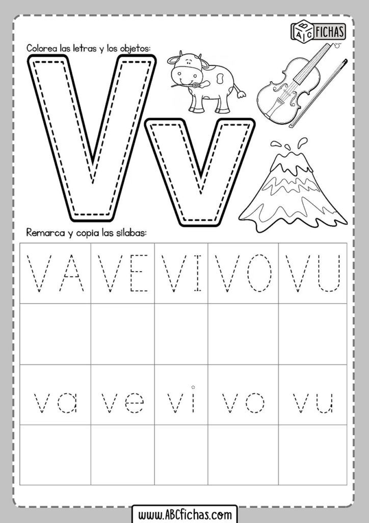 Hoja De Calco De La Letra V