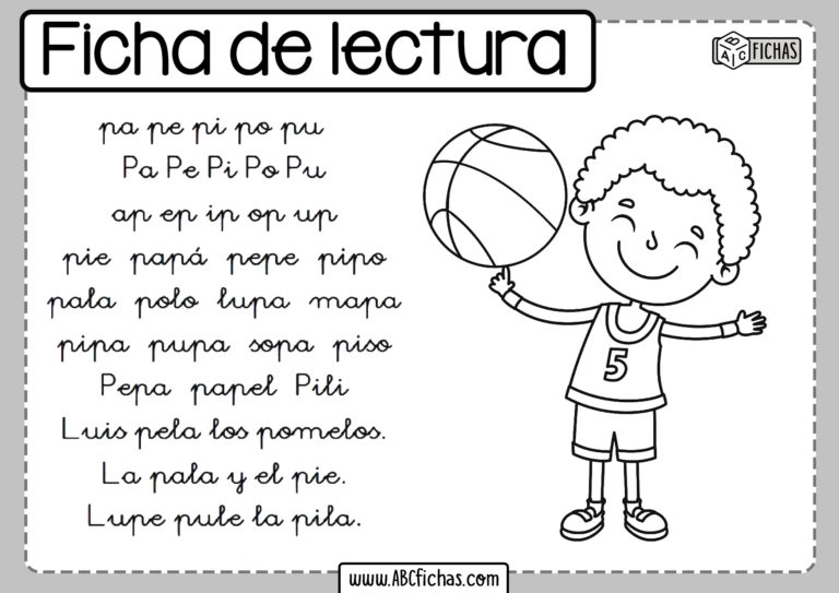 Fichade lectura de la letra p - ABC Fichas