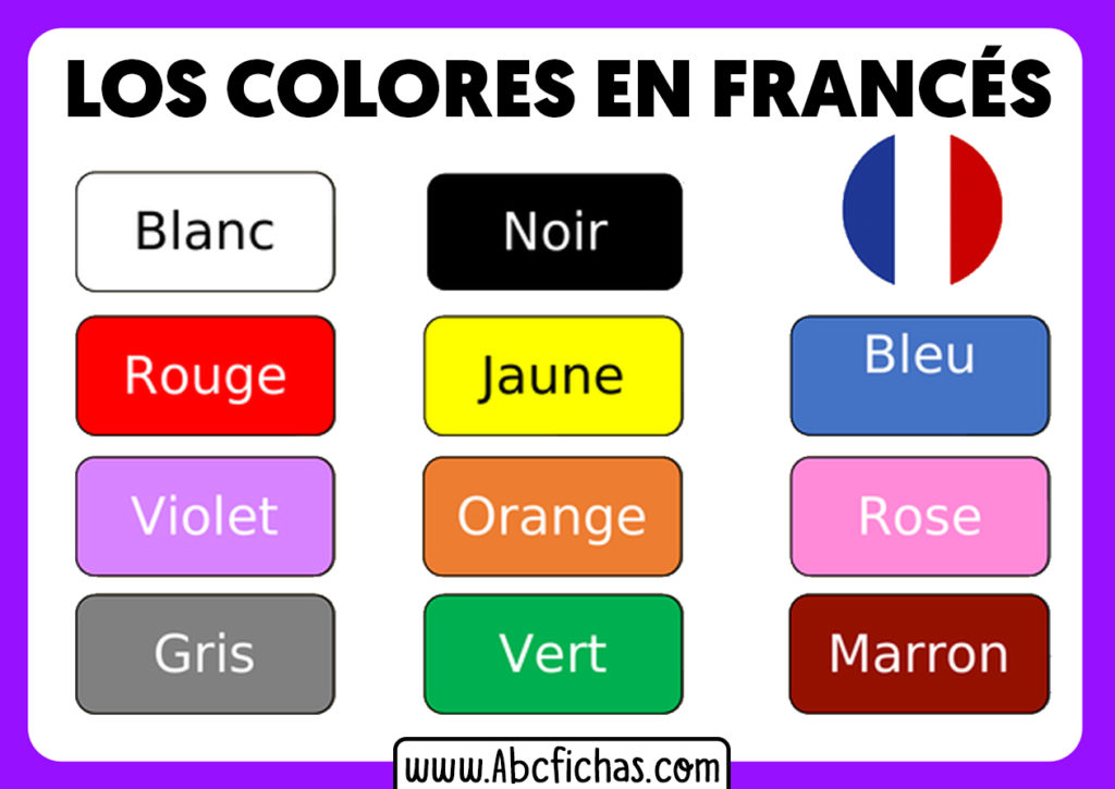 Vocabulario de Los Colores en Francés
