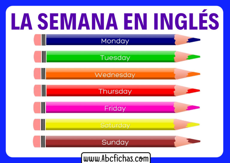 Vocabulario de los días de la semana en Inglés