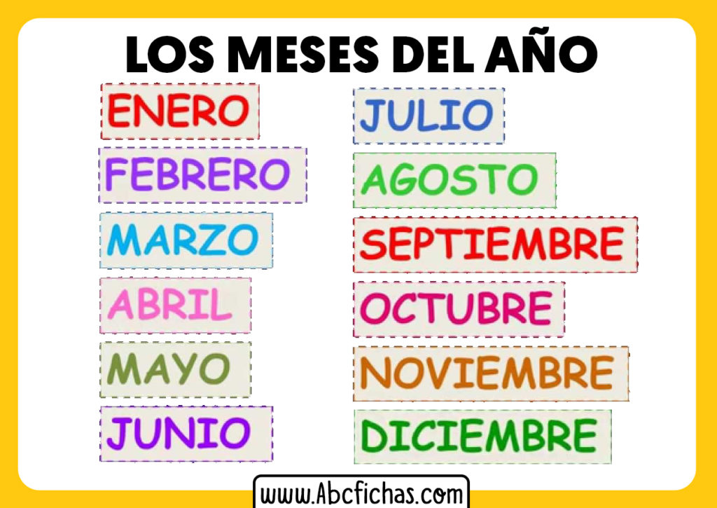 Los Meses del Año - ABC Fichas
